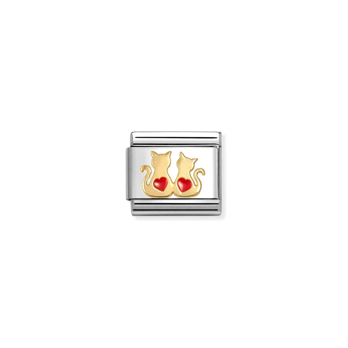Nomination - Composable Cats with Red Hearts Charm - Gold – RUBIROX